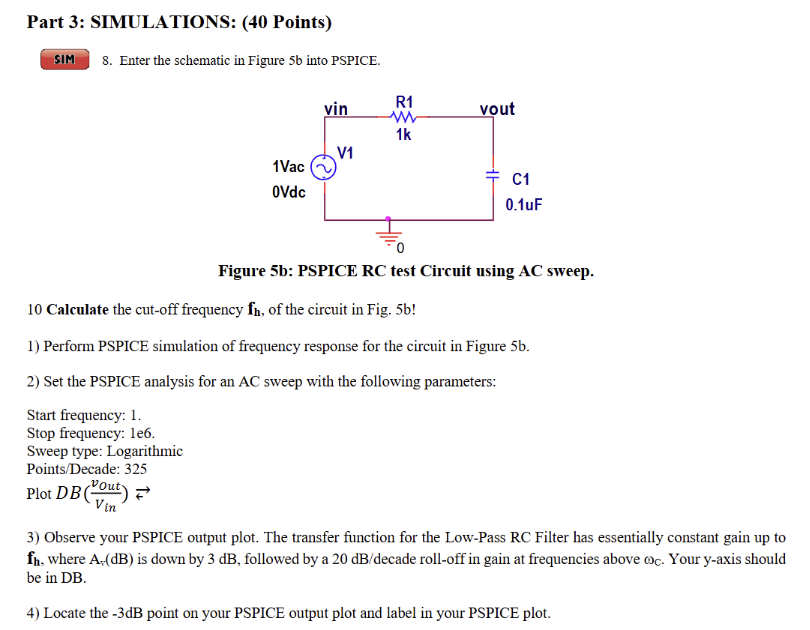 Solved Part 3: SIMULATIONS: (40 ﻿Points)Enter the schematic | Chegg.com