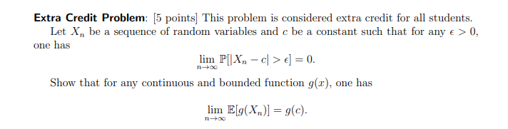 Solved Extra Credit Problem: [5 points) This problem is | Chegg.com