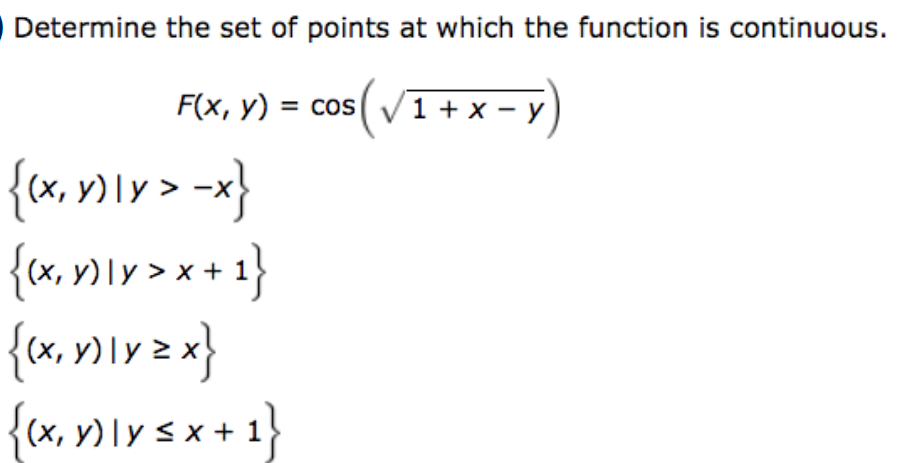 Solved Determine the set of points at which the function is | Chegg.com