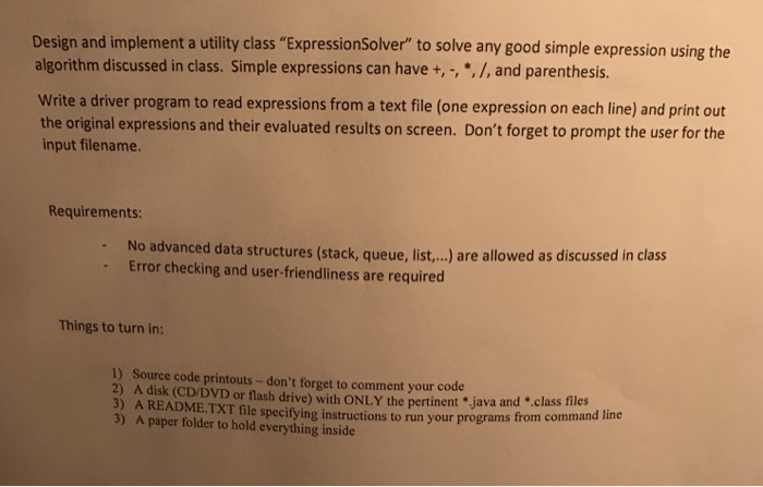 Design and implement a utility class | Chegg.com