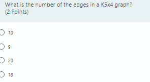 Solved What is the number of the edges in a K5x4 graph? (2 | Chegg.com