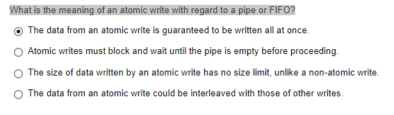Solved What is the meaning of an atomic write with regard to | Chegg.com