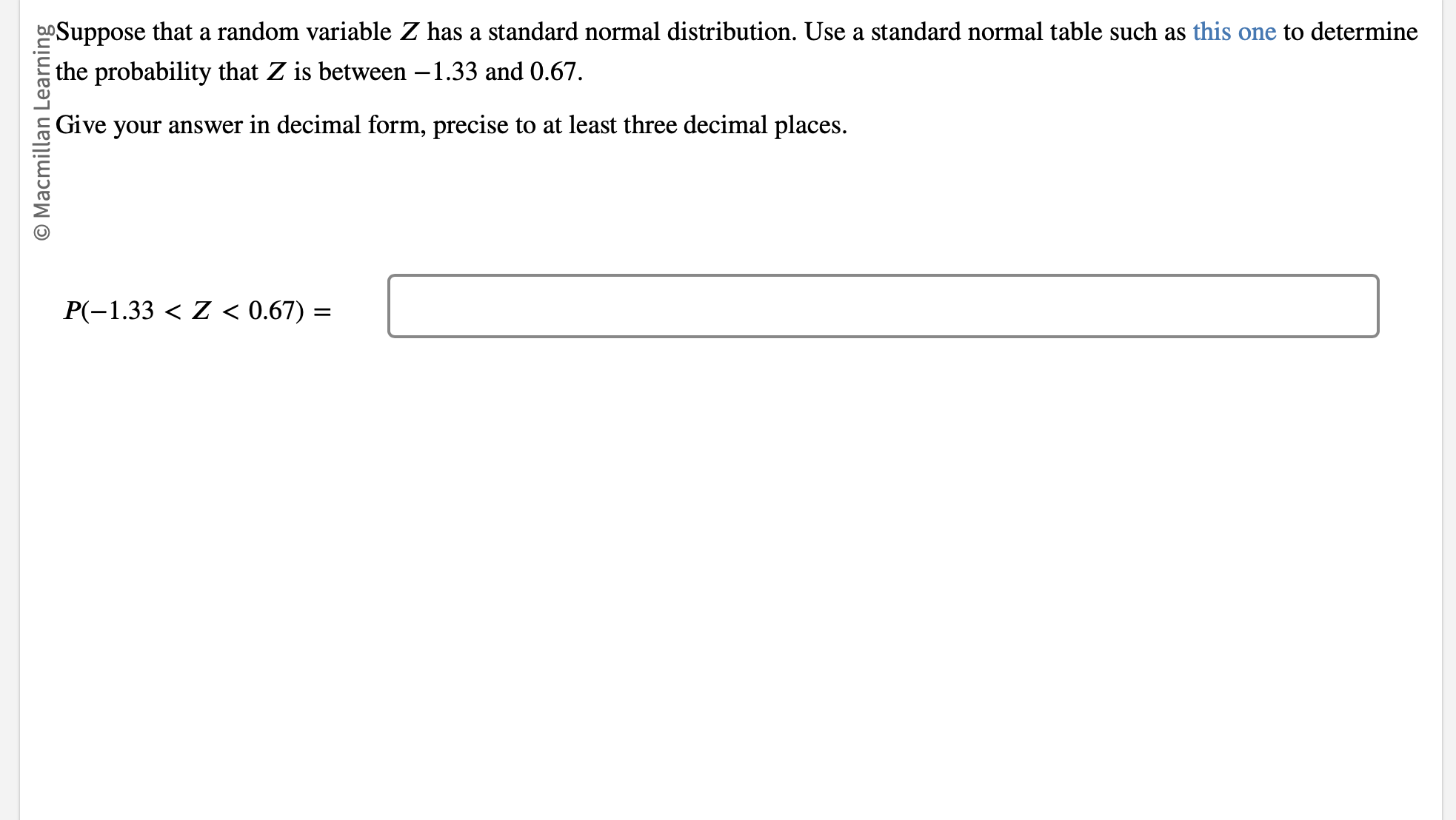 Solved ?an ﻿Suppose that a random variable Z ﻿has a | Chegg.com
