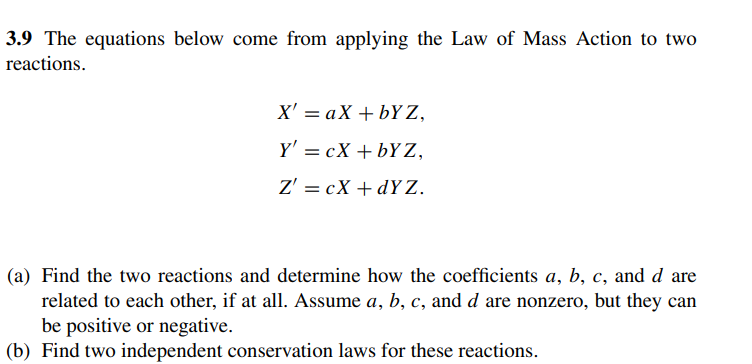 Solved 3.9 The equations below come from applying the Law of | Chegg.com