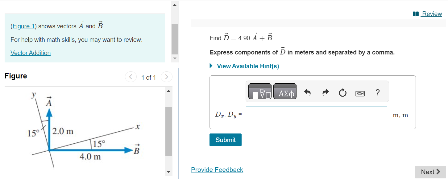 Solved (Figure 1) shows vectors A and B. For help with math | Chegg.com