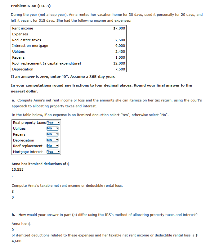 Solved Problem 6-48 (LO. 3)During the year (not a leap | Chegg.com