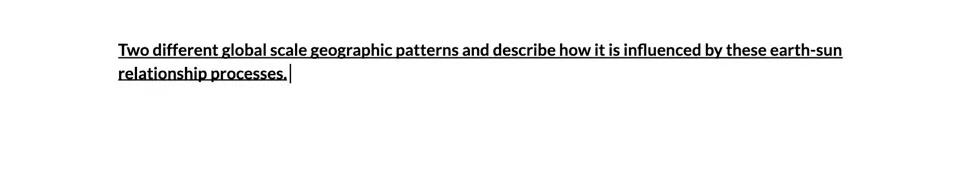 Solved Two different global scale geographic patterns and | Chegg.com
