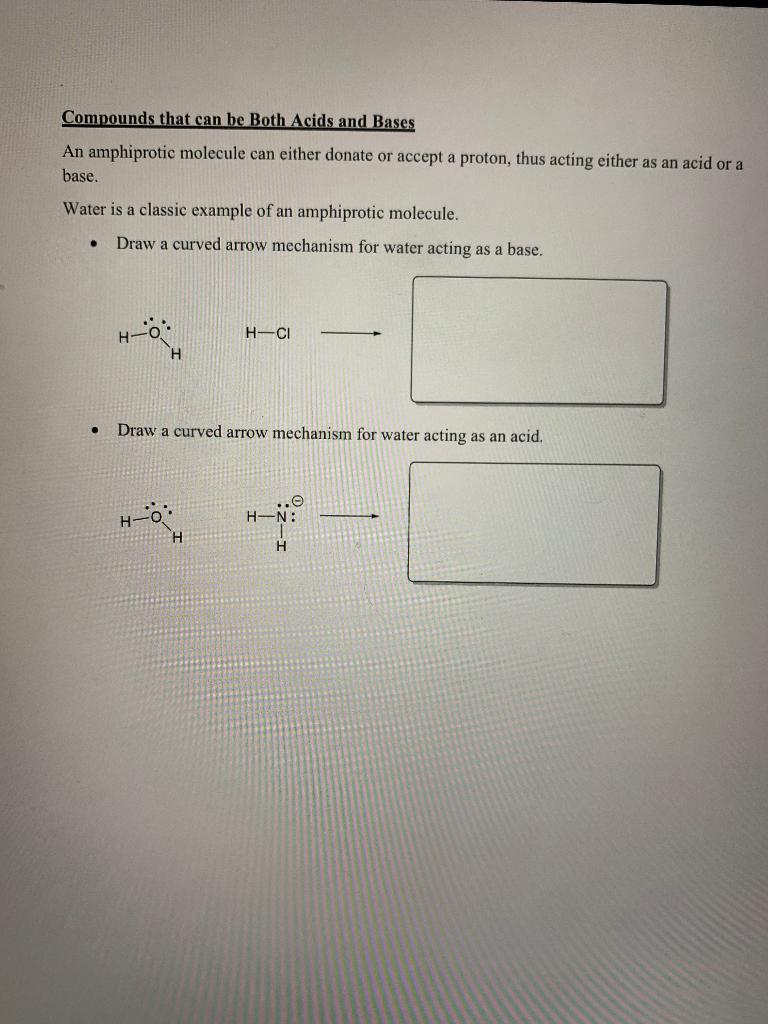 Solved Week 2 - Bronsted Acid Base Worksheet Introduction to | Chegg.com