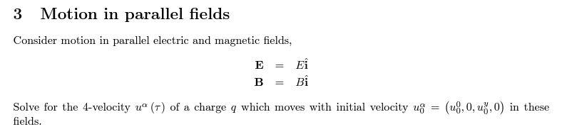 Solved 3 Motion in parallel fields Consider motion in | Chegg.com