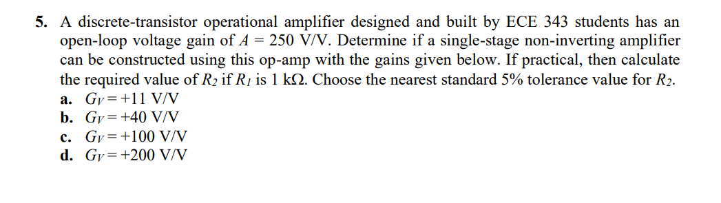 Solved 5. A discrete-transistor operational amplifier | Chegg.com