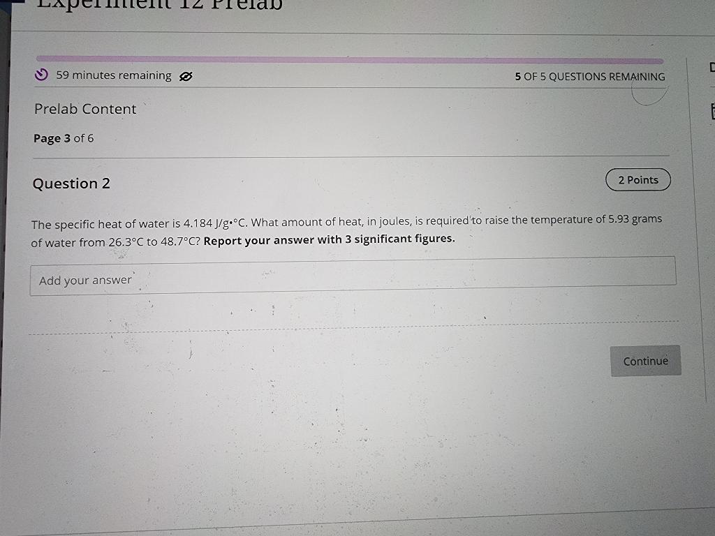 Solved The specific heat of water is 4.184 J/g⋅∘C. What | Chegg.com