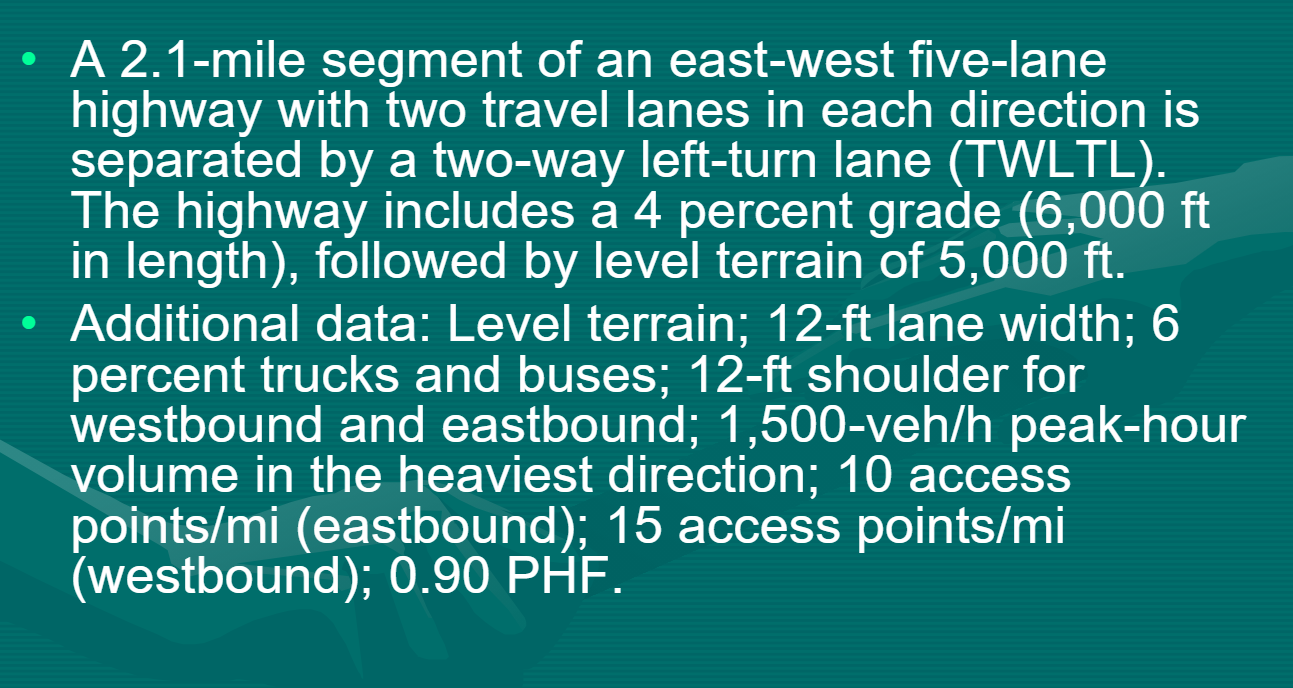 A 2.1-mile segment of an east-west five-lane | Chegg.com