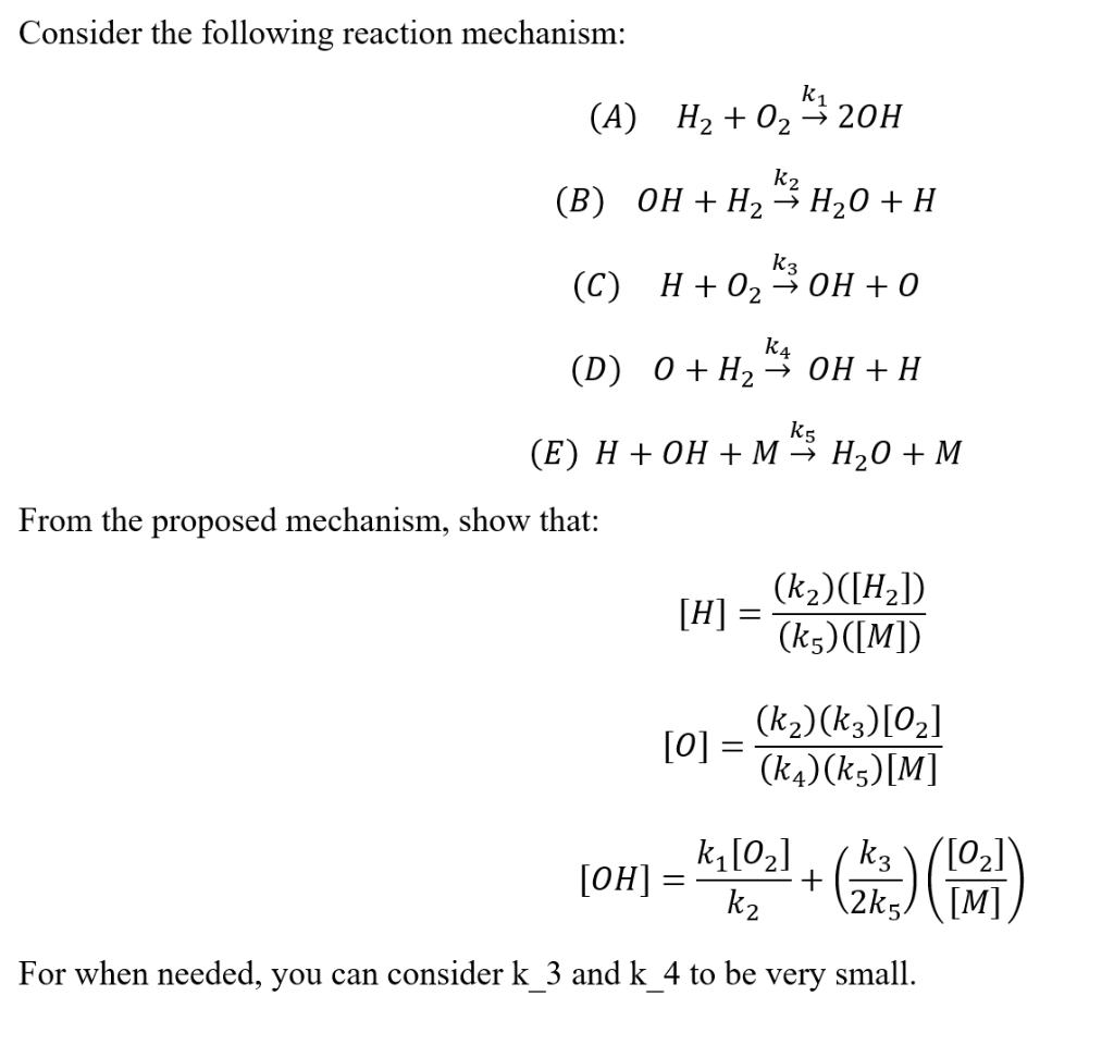 Solved Consider the following reaction mechanism: From the | Chegg.com
