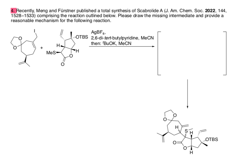 Solved Please draw the missing intermediate and provide a | Chegg.com