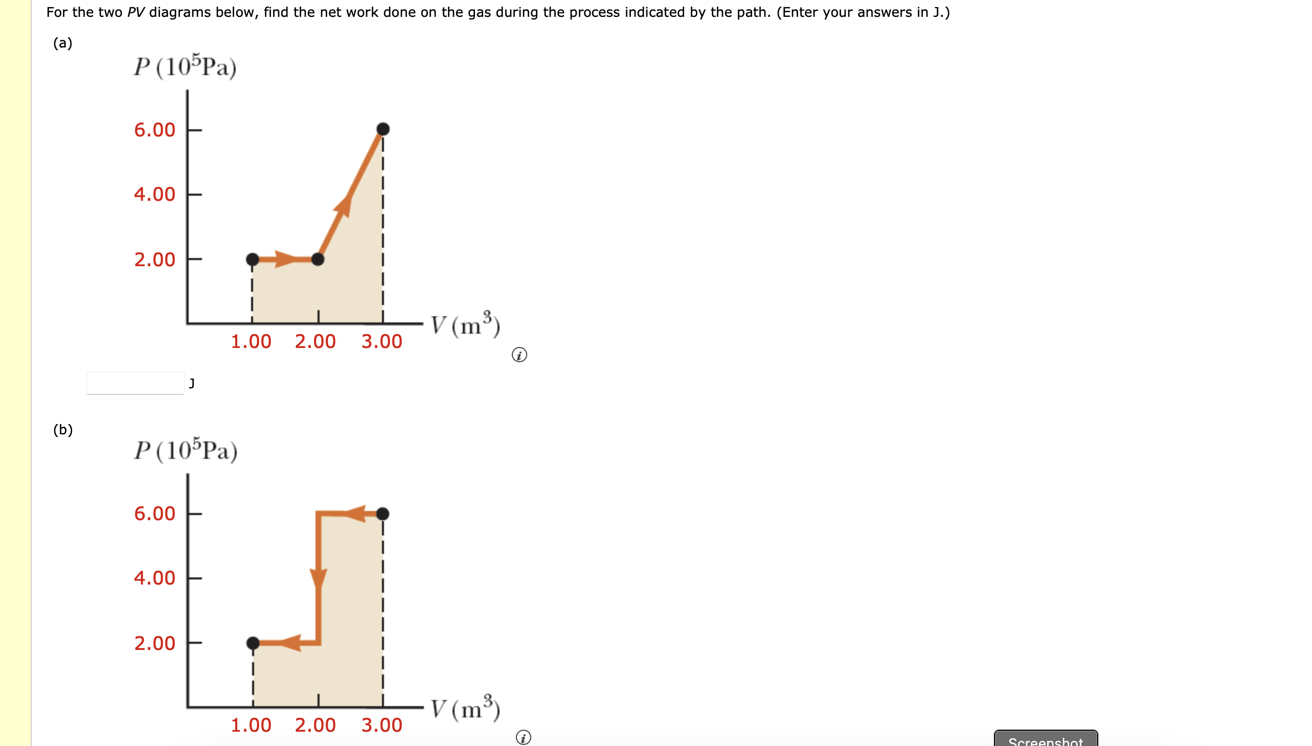 Solved For the two PV diagrams below, find the net work done | Chegg.com
