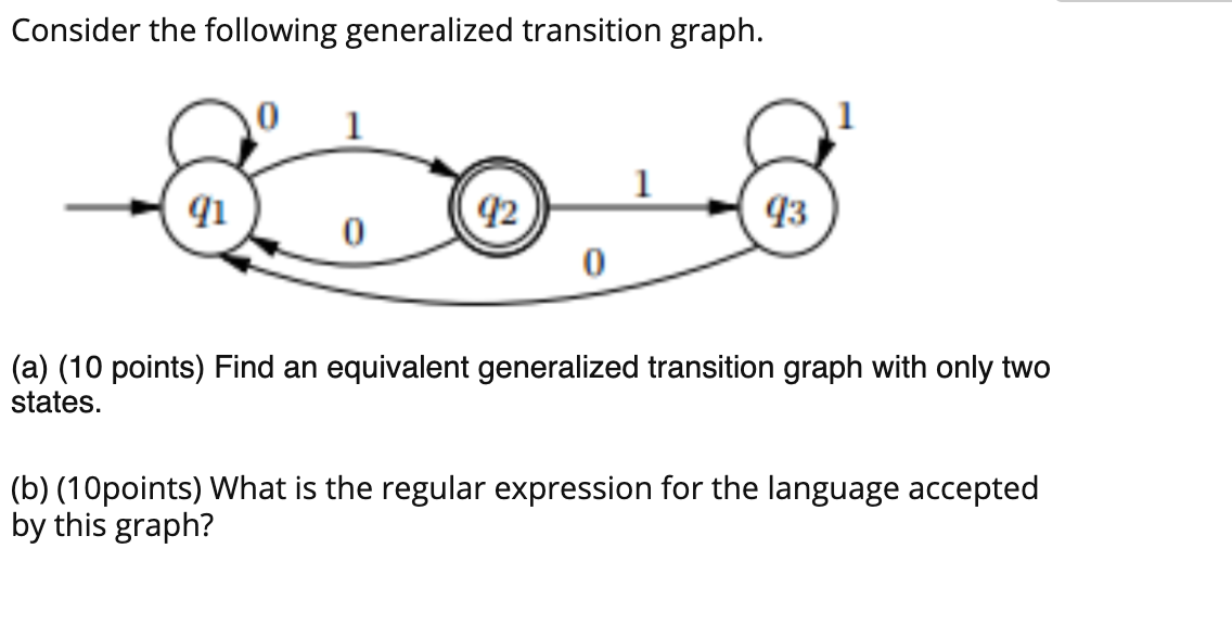 Solved Consider the following generalized transition graph. | Chegg.com