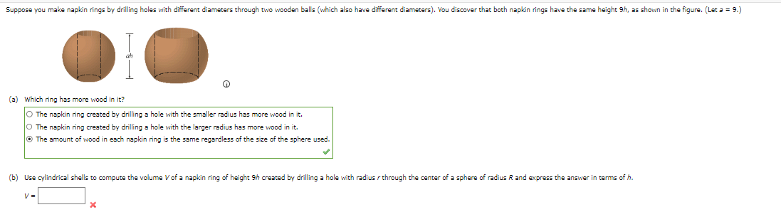 Solved (1)(a) ﻿Which ring has more wood in it?The napkin | Chegg.com