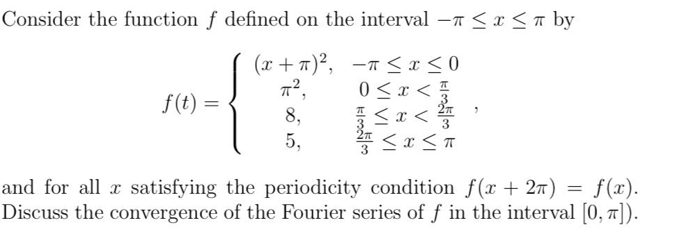 Solved Consider the function f defined on the interval | Chegg.com