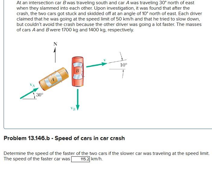 Solved At an intersection car B was traveling south and car | Chegg.com