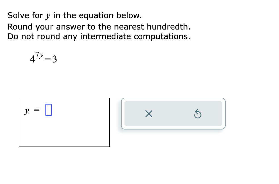 Solved Solve for y in the equation below. Round your answer | Chegg.com