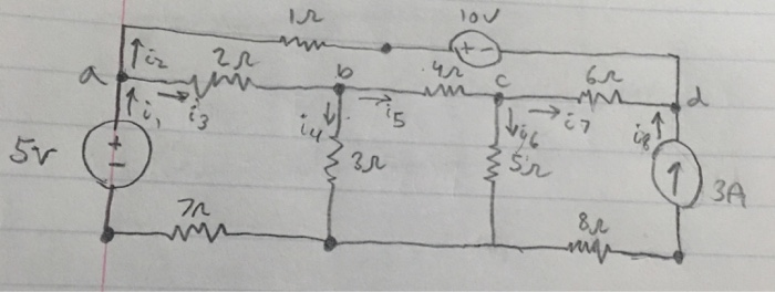 Solved Find kcl and kvl equations. Create matrix and solve | Chegg.com