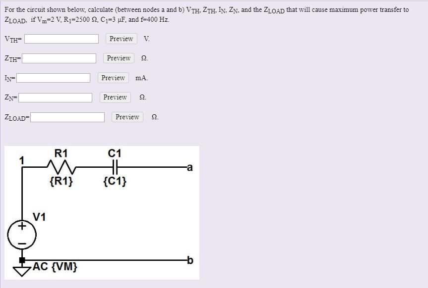 Solved For the circuit shown below, calculate (between nodes | Chegg.com