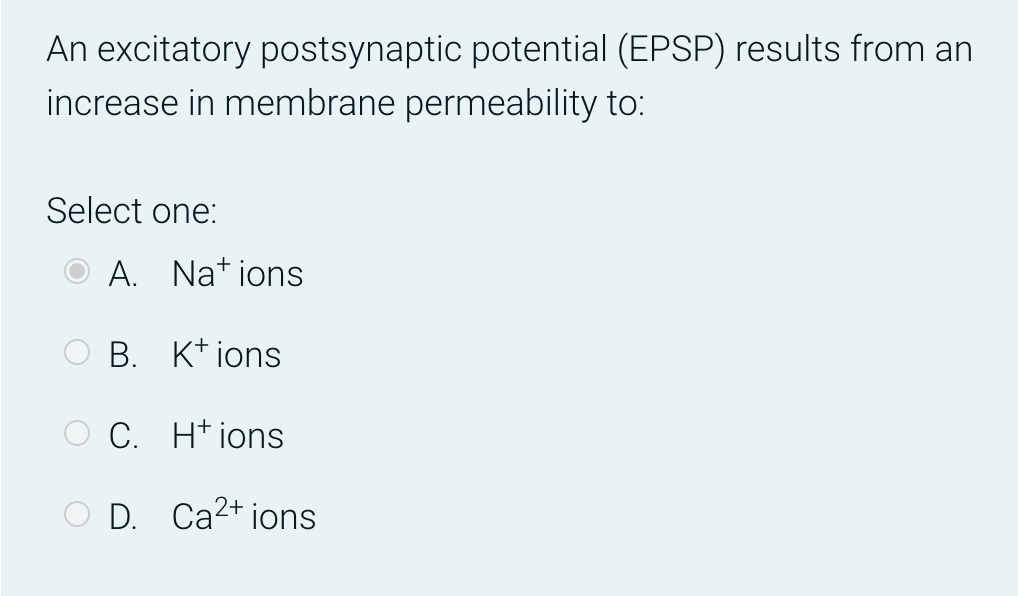 Solved An Excitatory Postsynaptic Potential Epsp Results