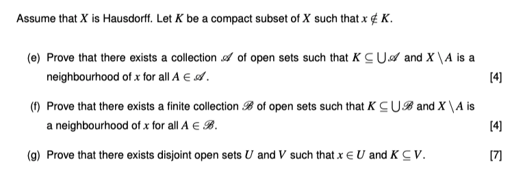 Solved Assume that X is Hausdorff. Let K be a compact subset | Chegg.com
