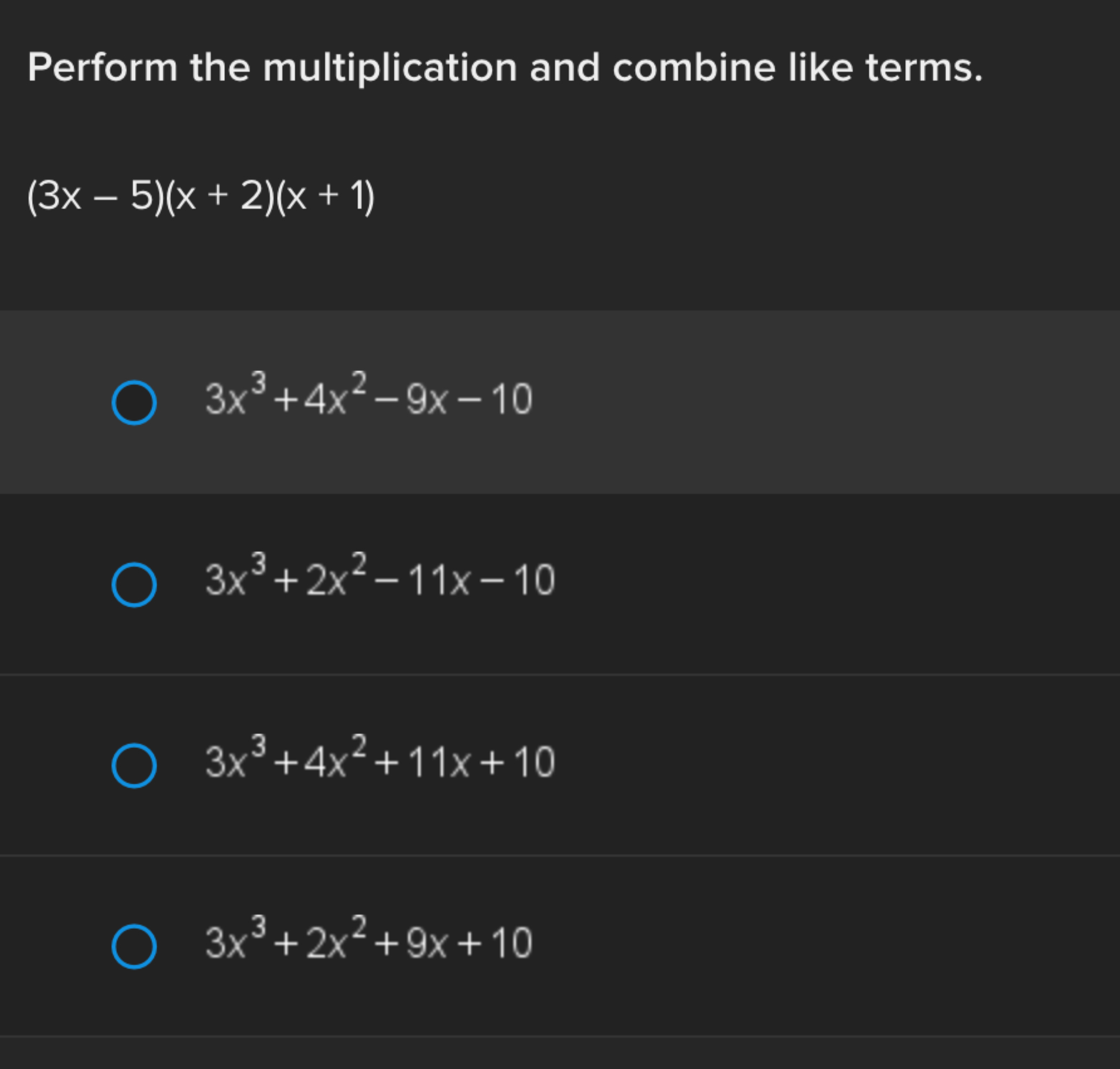 Solved Perform The Multiplication And Combine Like