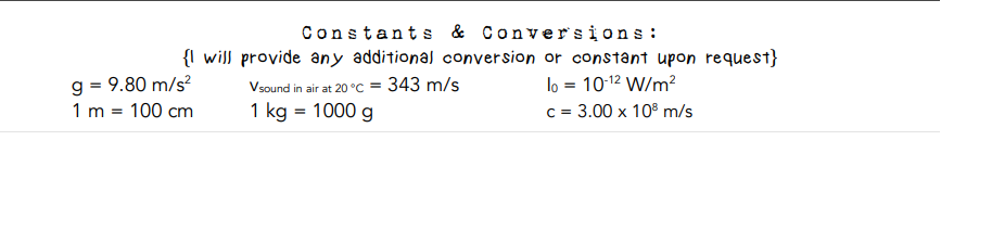 Solved constants de conversions: {I will provide any | Chegg.com