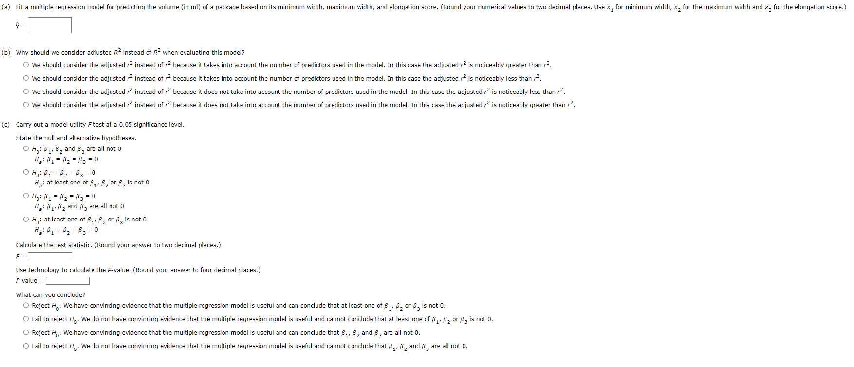 Solved An articley^= Why should we consider adjusted R2 | Chegg.com