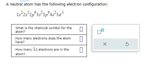 Solved A neutral atom has the following electron | Chegg.com
