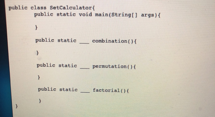Solved Modify the program called SetCalculator.java that | Chegg.com