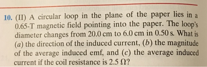 Solved A circular loop in the plane of the paper lies in a | Chegg.com