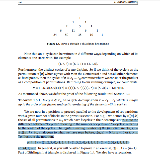 Solved 1.5. Permutations by cycle structure The ordered | Chegg.com
