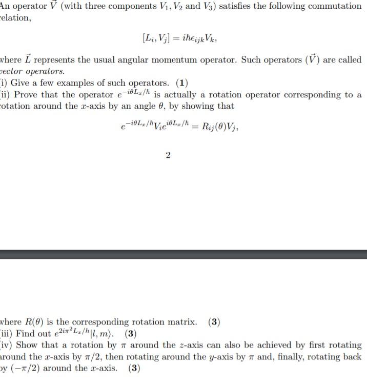 Solved An operator V (with three components V1, V2 and V3) | Chegg.com
