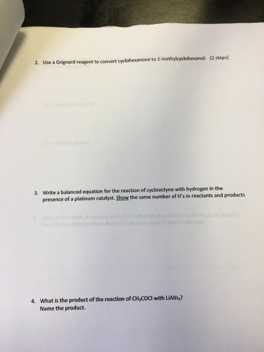 Solved Use a Grignard reagent to convert cyclohexanone to | Chegg.com