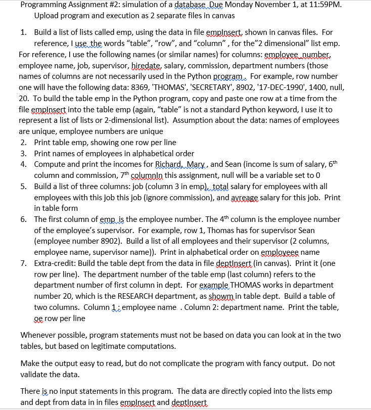 Solved Programming Assignment #2: simulation of a database | Chegg.com