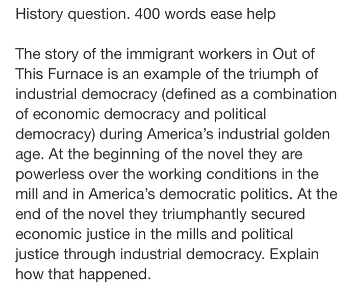 History question. 400 words ease help The story of | Chegg.com