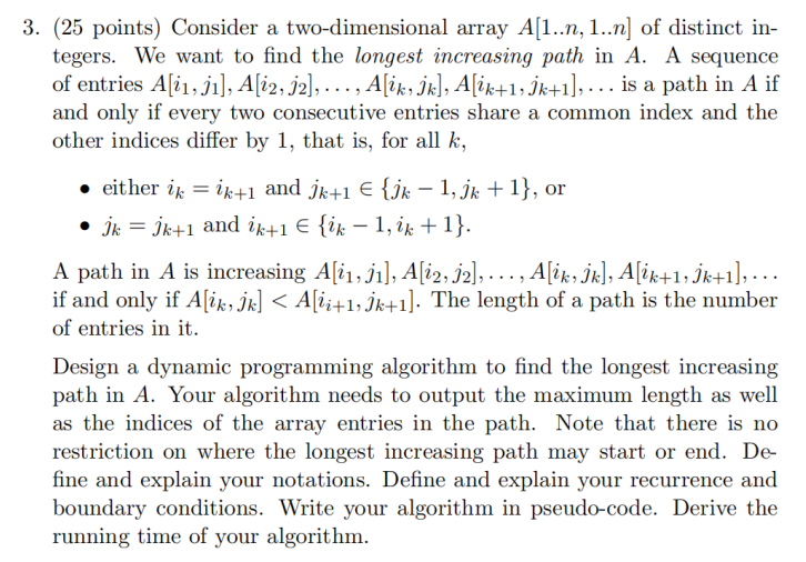 Solved (25 ﻿points) ﻿Consider a two-dimensional array | Chegg.com