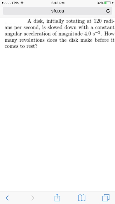 Solved A disk, initially rotating at 120 radians per second, | Chegg.com