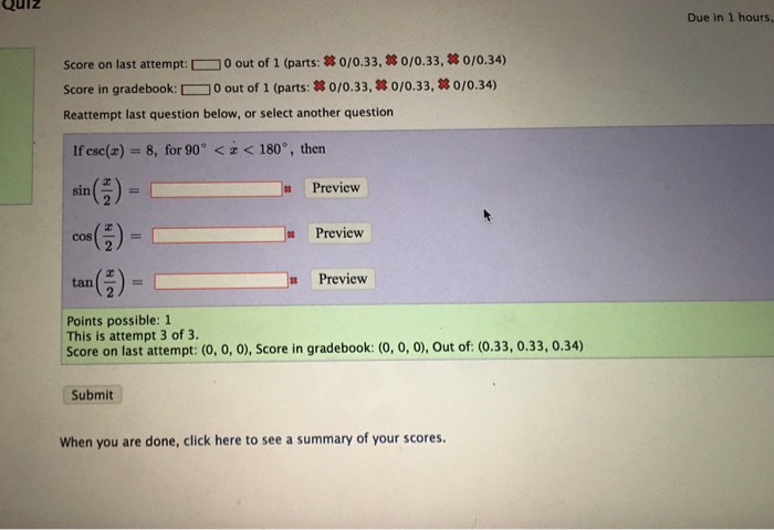 Solved If csc(x) = 8, for 90 degree