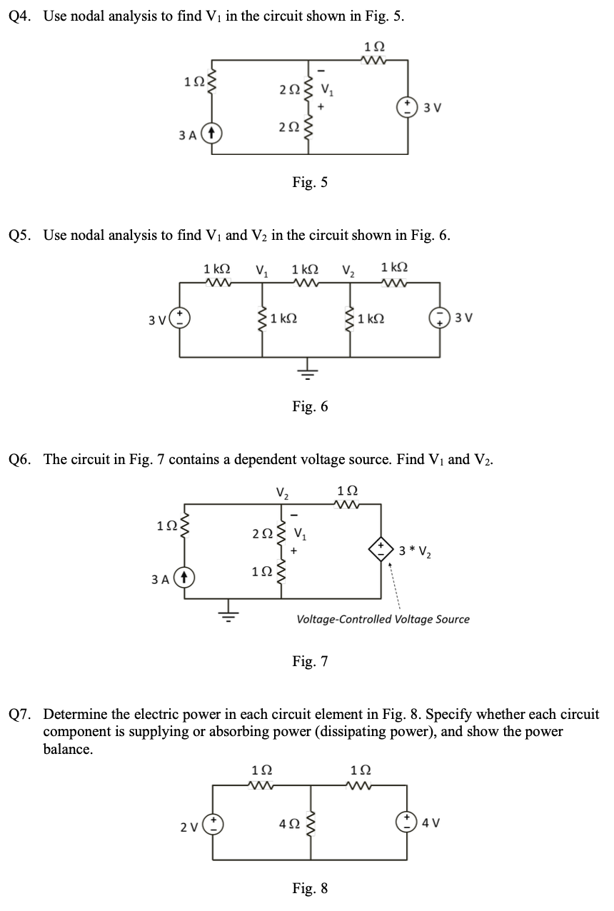 Solved Q4 Use Nodal Analysis To Find V1 In The Circuit 