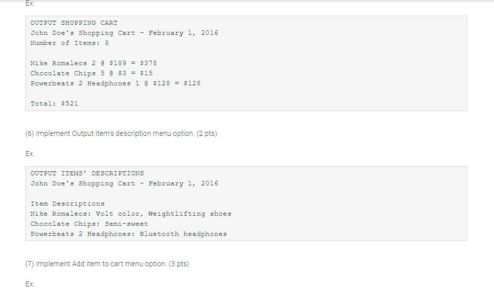 Solved 10.14 LAB*: Program: Online shopping cart (Part 2) | Chegg.com