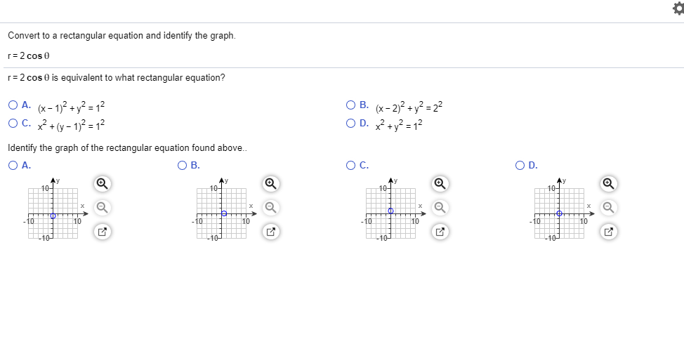 Solved Convert to a rectangular equation and identify the | Chegg.com