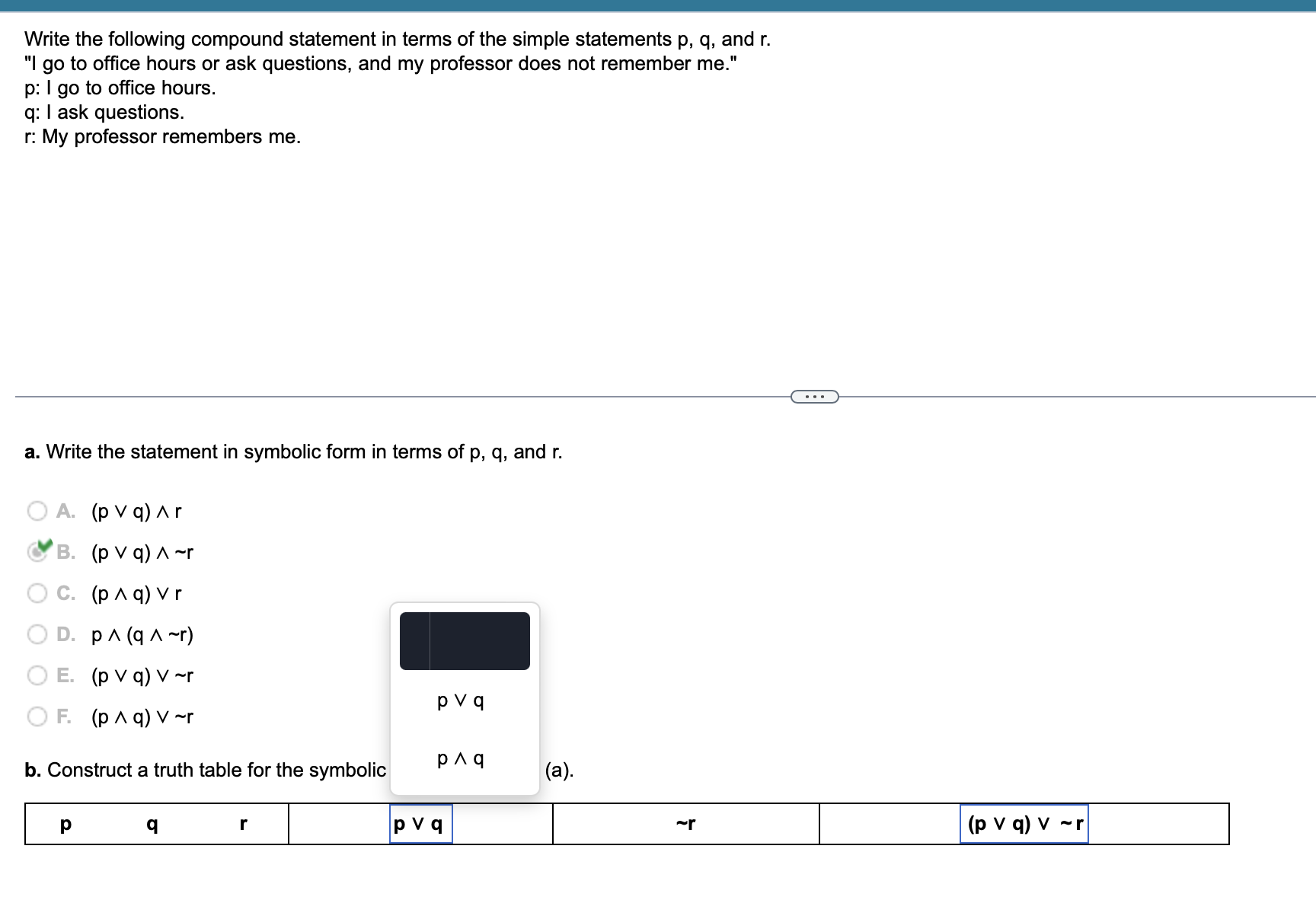 Solved Write the following compound statement in terms of | Chegg.com