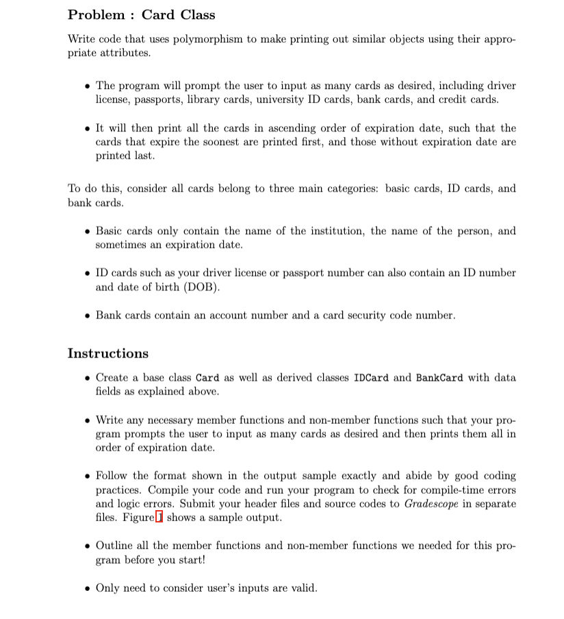 Solved Please provide code files for main_Card.cpp, | Chegg.com