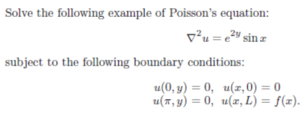 Solved Solve the following example of Poisson's equation: 2y | Chegg.com