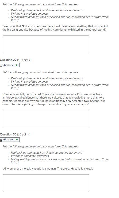 Solved . Put the following argument into standard form. This | Chegg.com