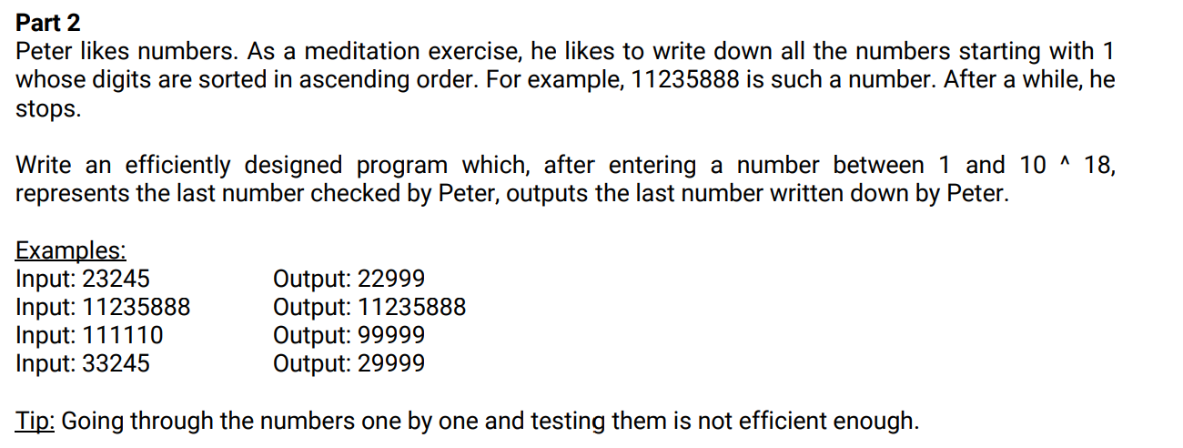 Solved Part 2 Peter likes numbers. As a meditation exercise, | Chegg.com